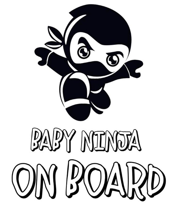 Baby on Board Baby Ninja Vinyl Decal | Etsy