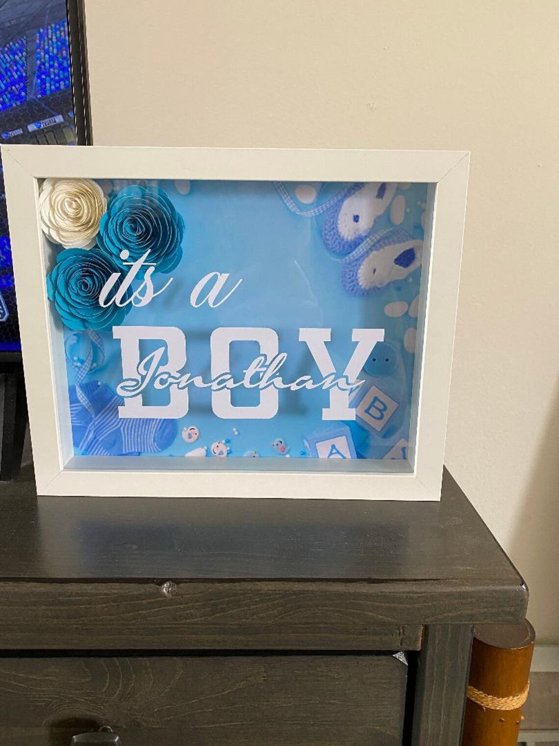 Shadow Box, Its a Boy, Baby Shower, New Born, Nursery, Custom Name ...