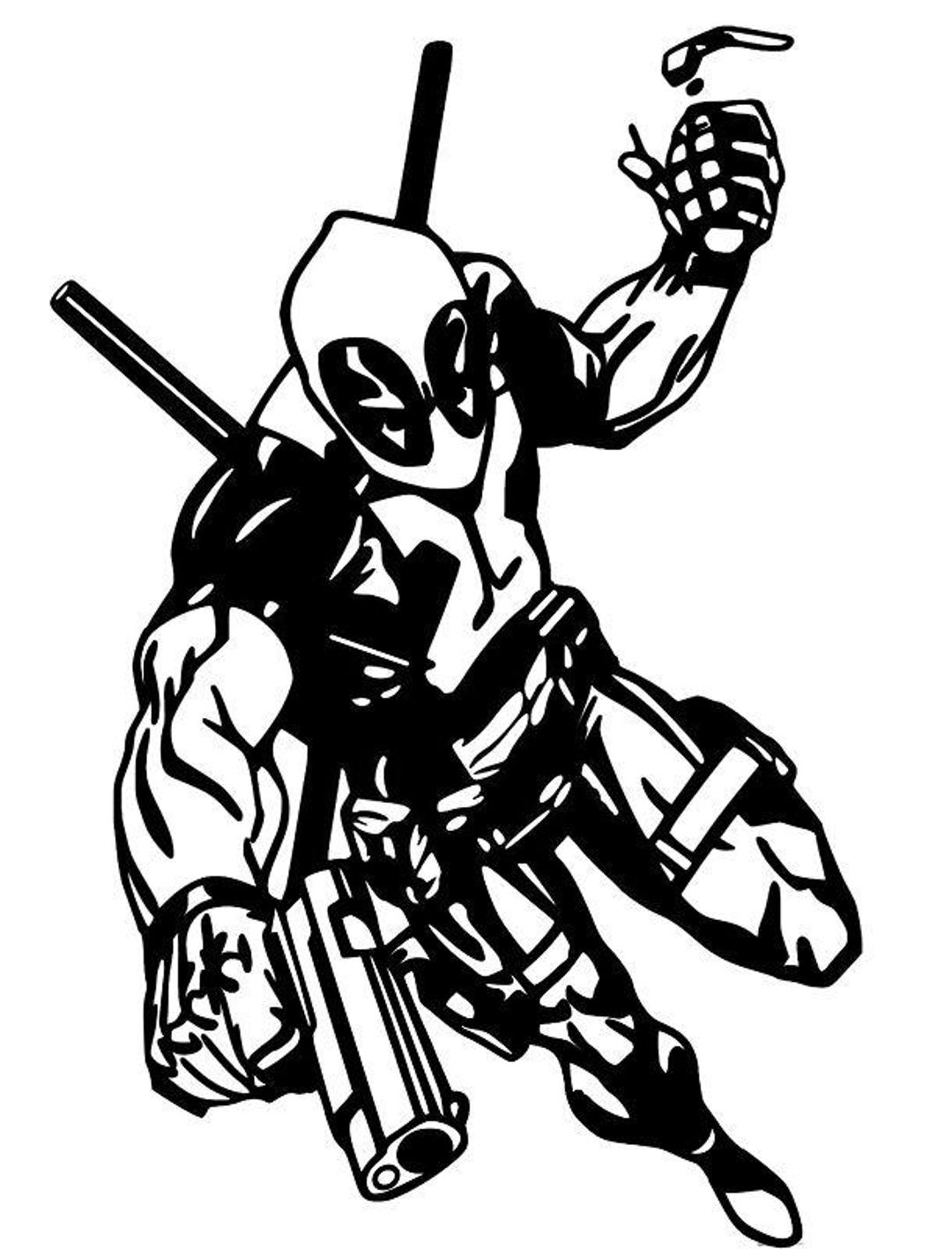 Deadpool Car Decal, Deadpool Vinyl Decal, Deadpool Comic Decal ...