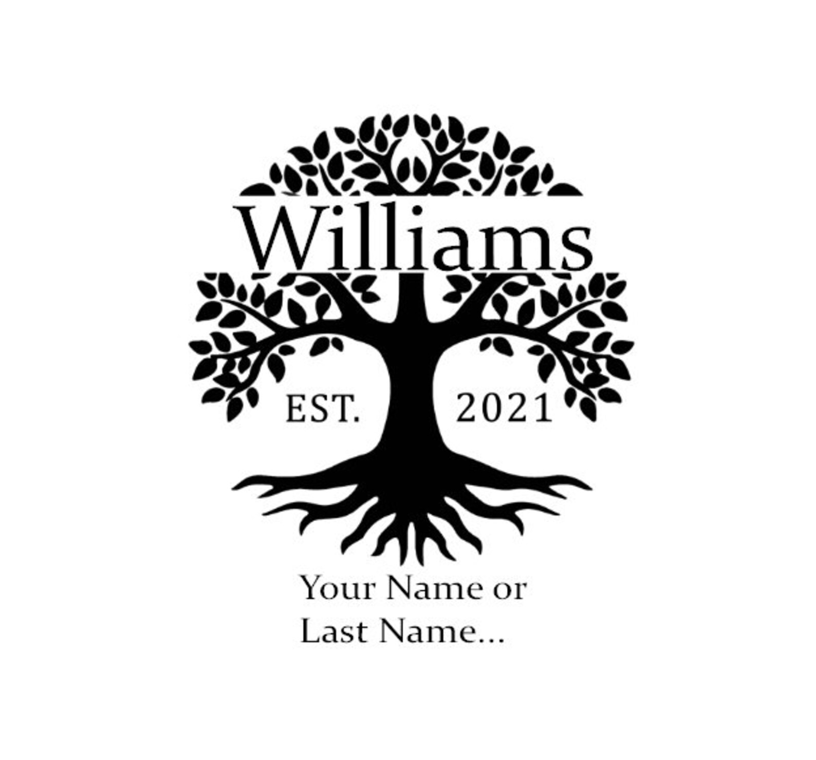 Family Tree Personalized Custom Name or Last Name Sticker - Etsy UK