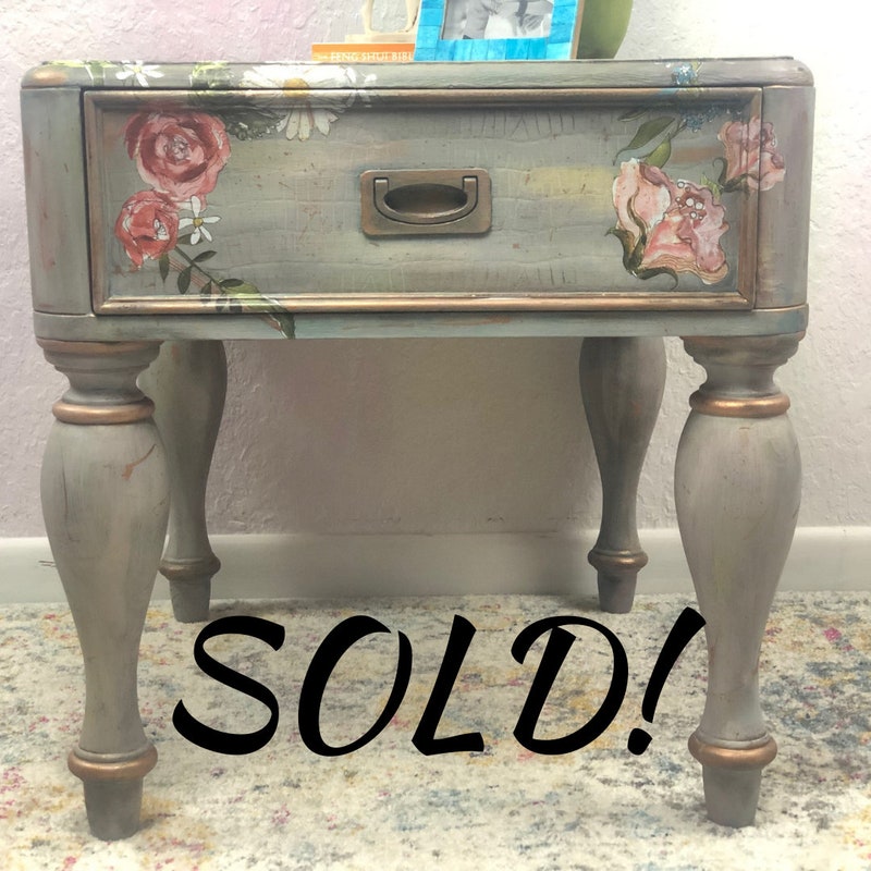Painted Decoupaged Tables - Etsy