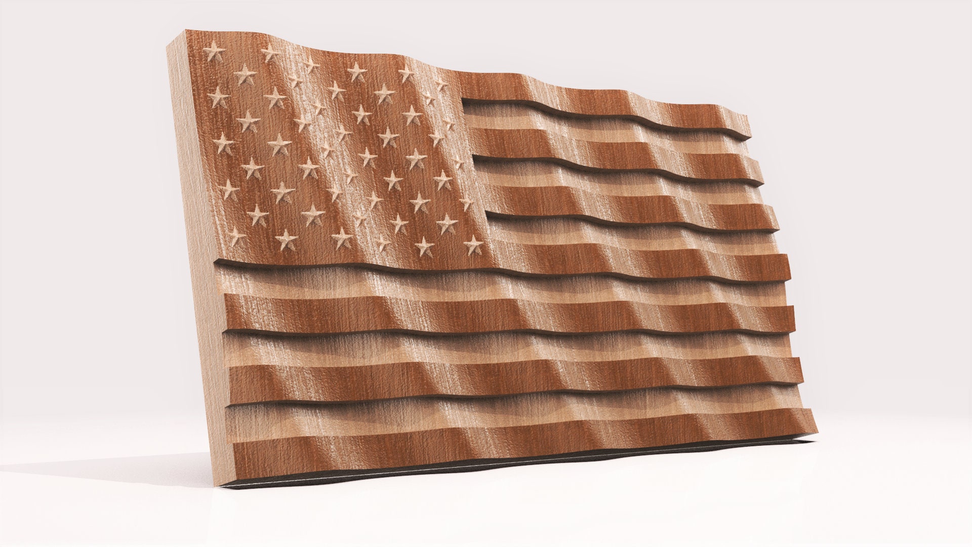 USA Wavy Flag CNC Files for Wood 3D STL Model - Etsy