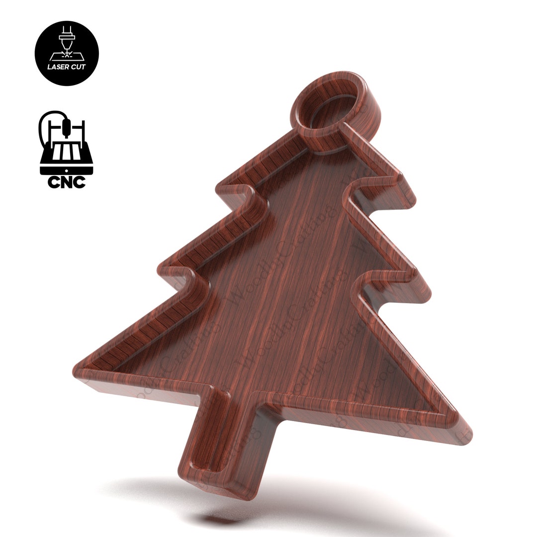 Tree Serving Plate - CNC Files for Wood (svg, Dxf, Pdf, Eps, Ai, Stl ...
