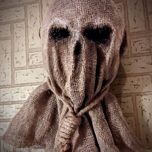 Scarecrow Mask | Latex and Burlap Full Head Halloween Mask. Noose ...