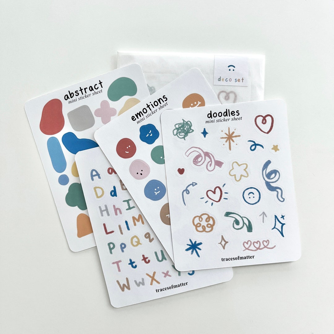 Deco Set Mini Sticker Sheets Journal Planner Deco Stationary Cute ...