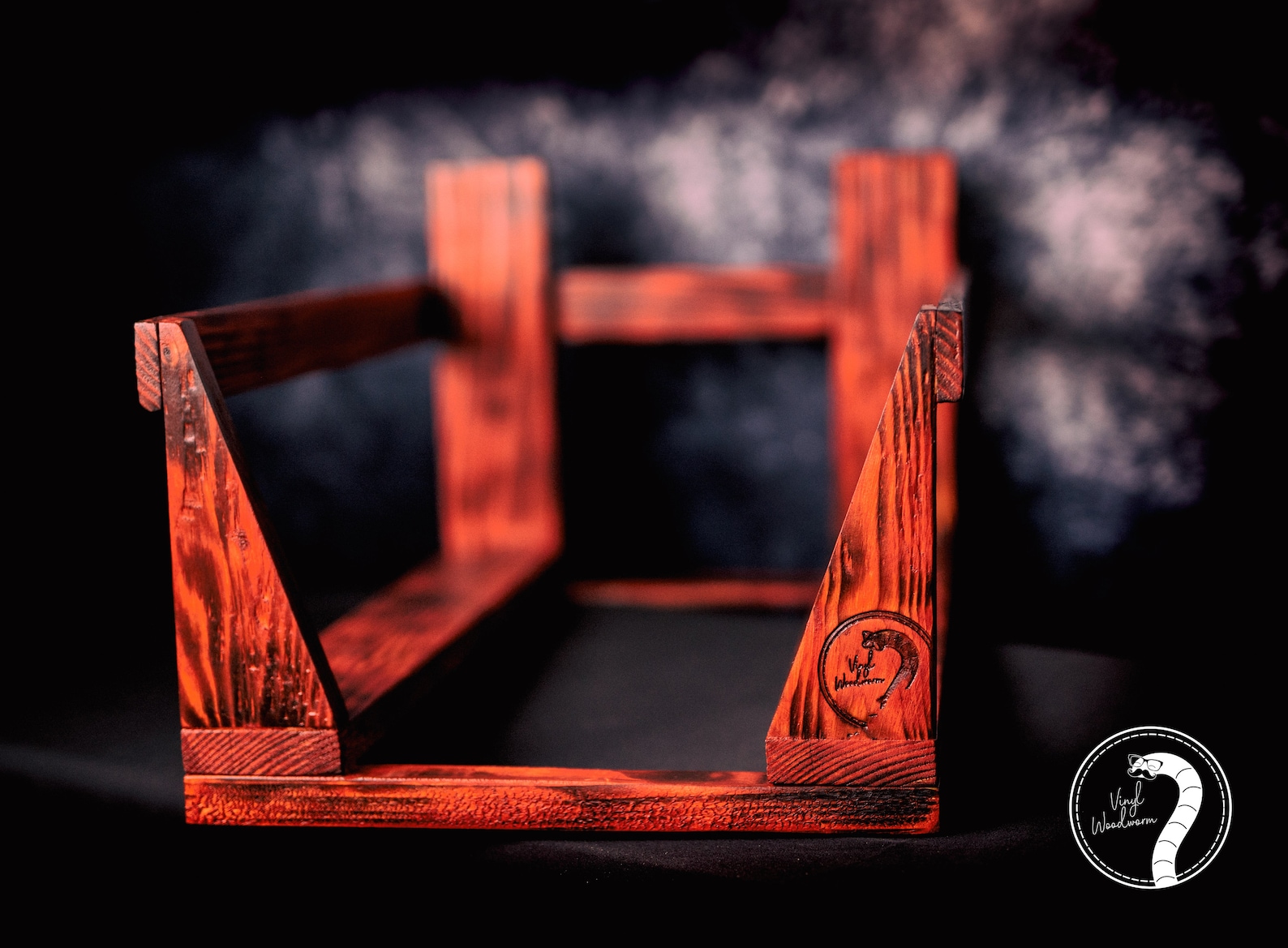 Handmade Wooden Extra Large Red Burned Record Storage Box for - Etsy UK