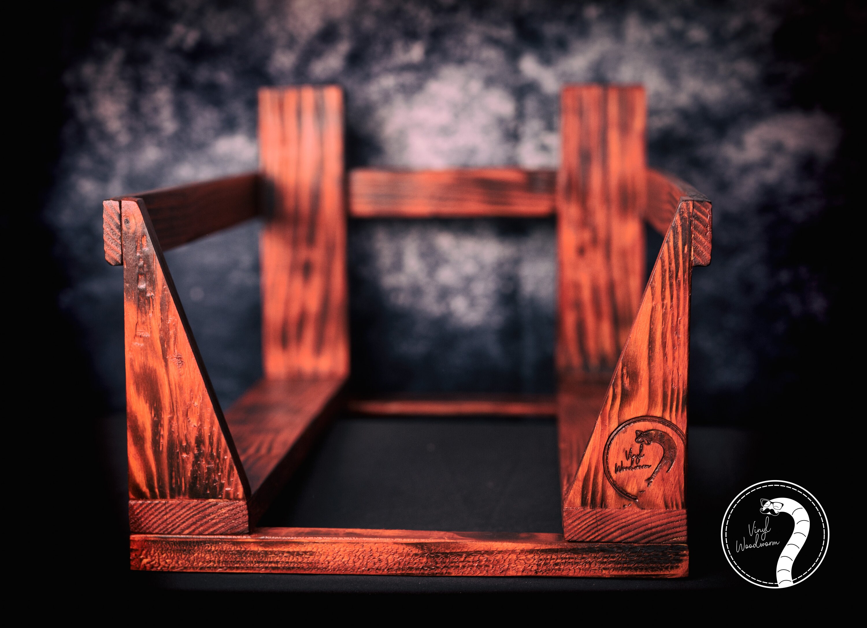 Handmade Wooden Extra Large Red Burned Record Storage Box for - Etsy UK