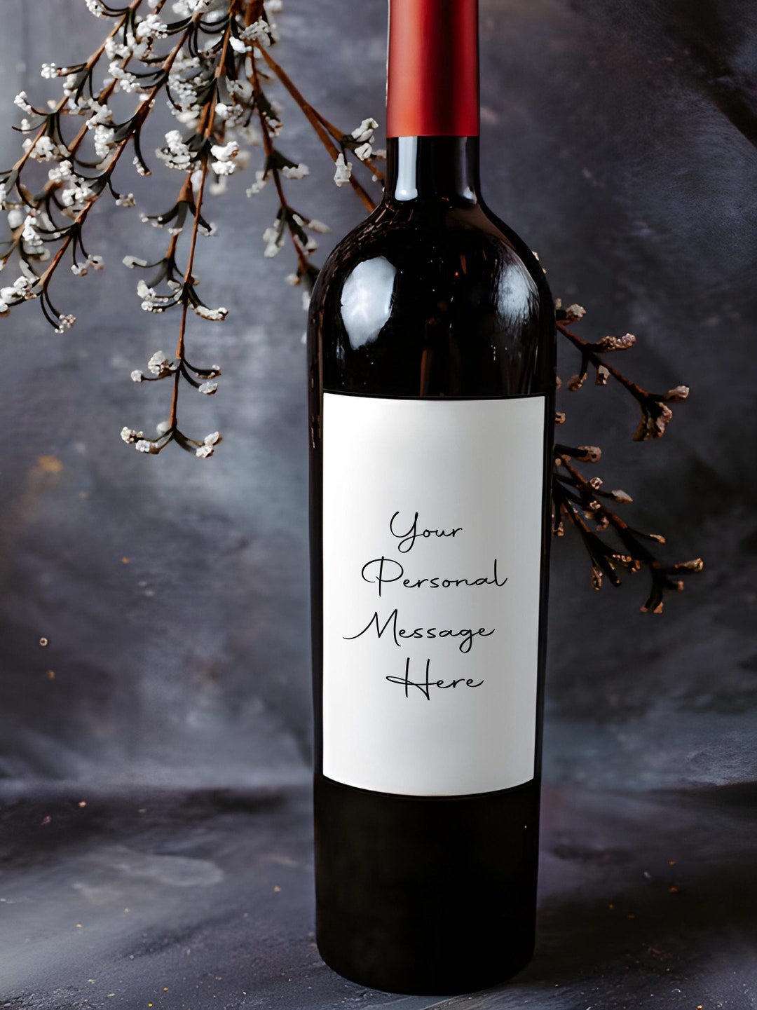 Custom Wine Label, Personalised Wine Label, Add Your Own Message Wine ...