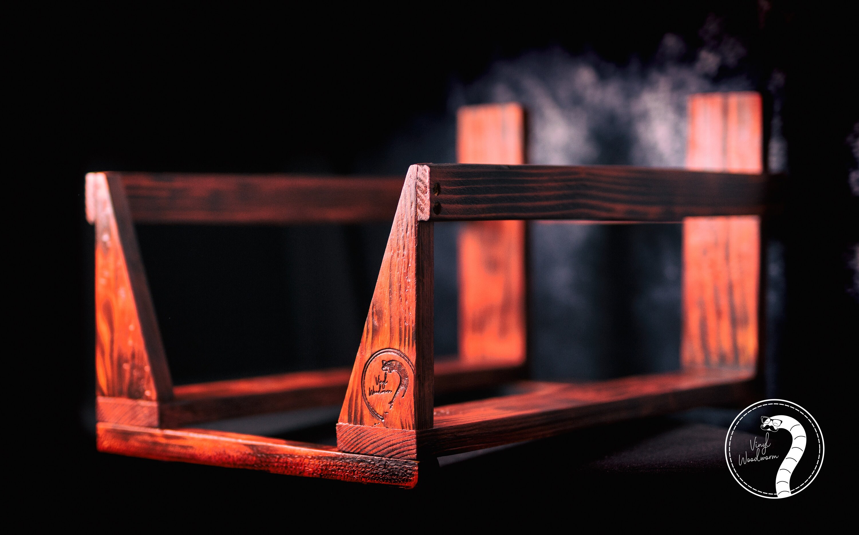 Handmade Wooden Extra Large Red Burned Record Storage Box for - Etsy UK