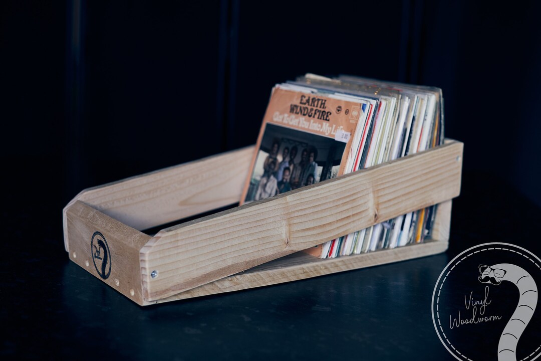 Handmade Wooden Record Storage Box for 130 7 Inch Vinyl Records - Etsy