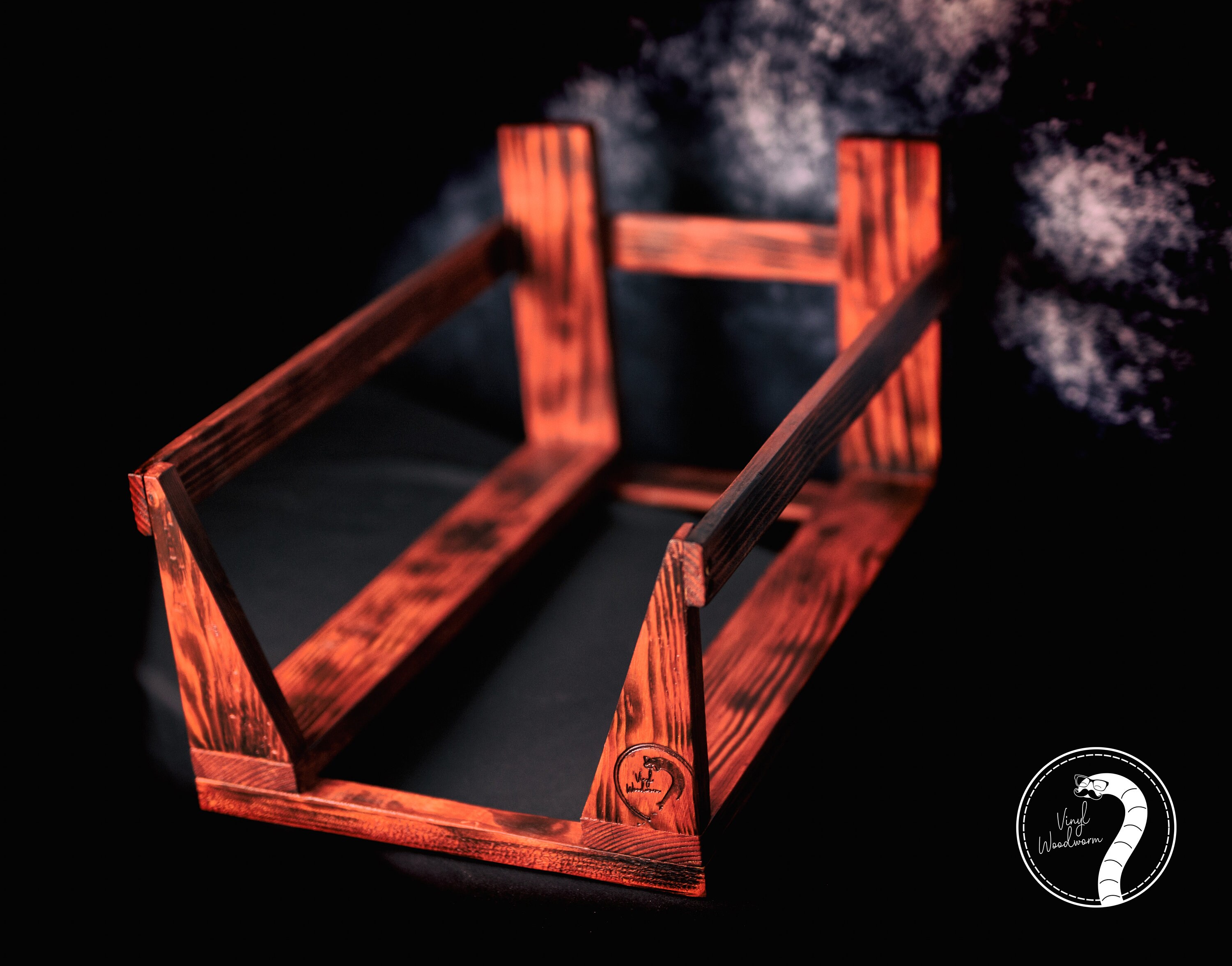 Handmade Wooden Extra Large Red Burned Record Storage Box for - Etsy UK