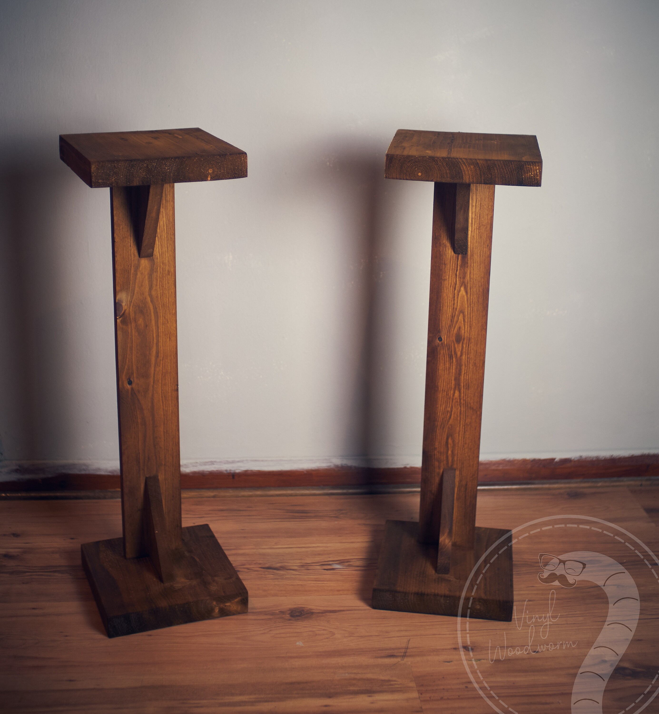 Floor Speaker Stands Pair Hand Made Rustic Mahogany Wood - Etsy UK