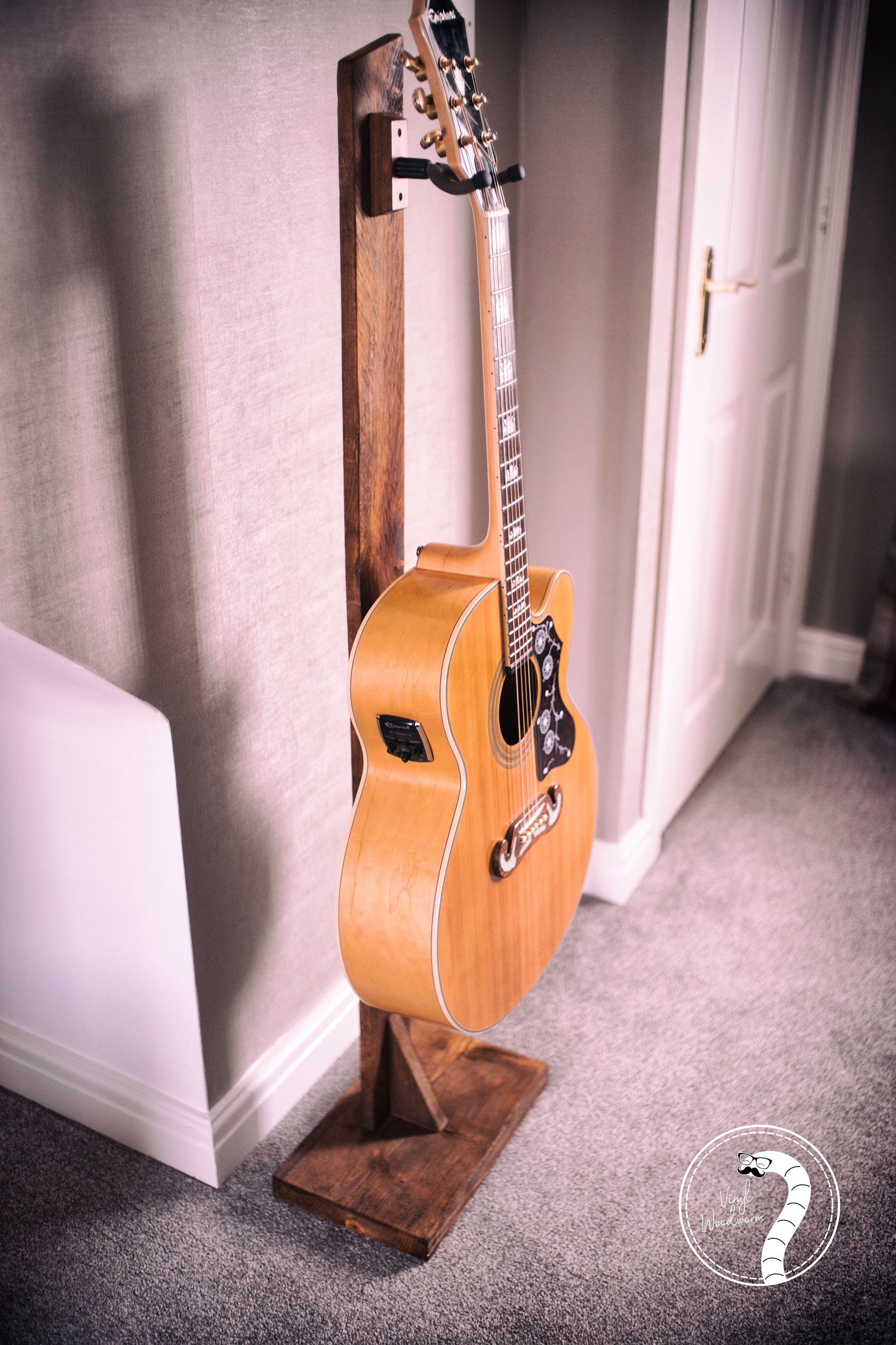 Guitar Stand Rustic Handmade Light Oak Free Standing - Etsy UK