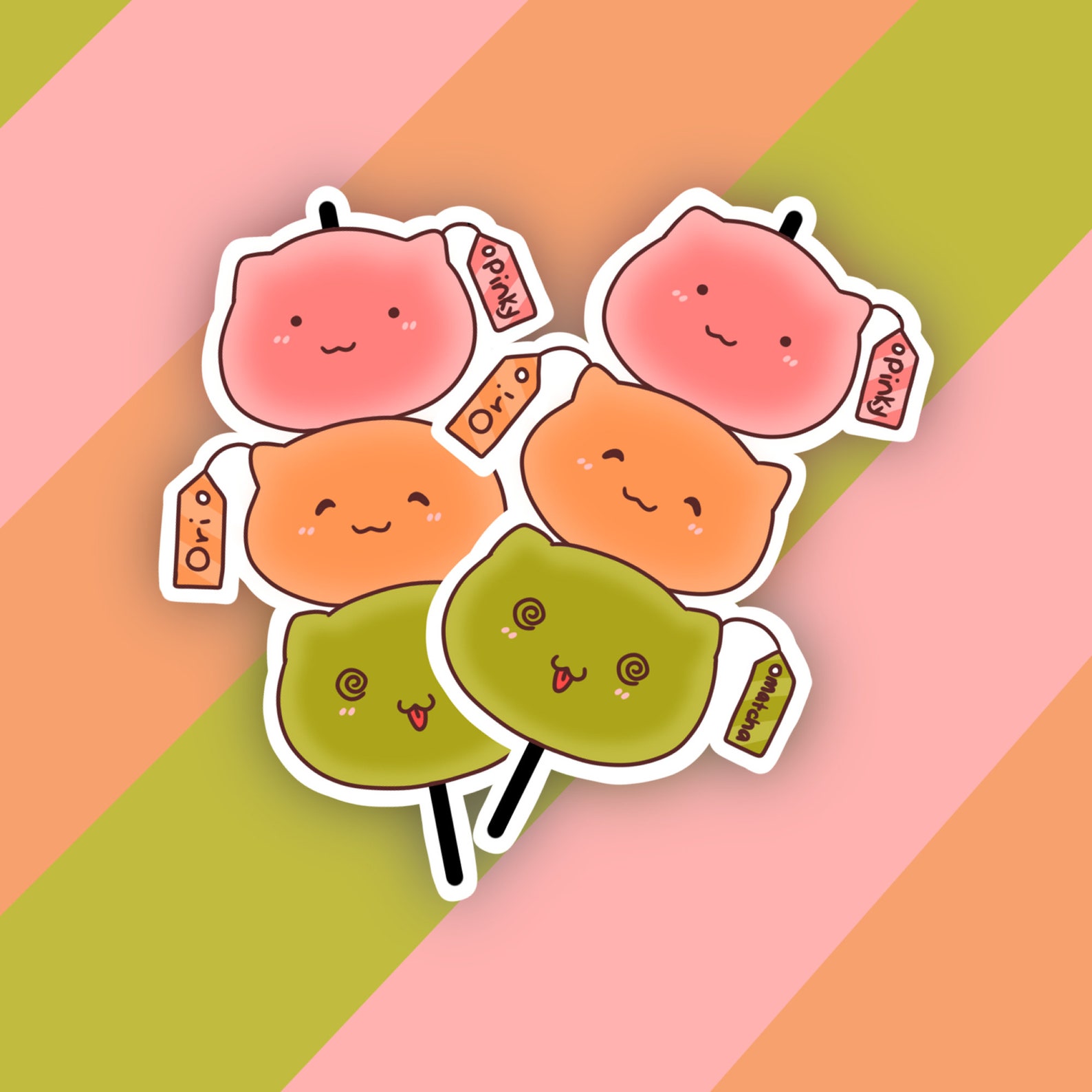 Cute Dango Matte Sticker | Etsy