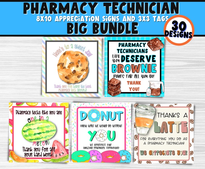 Pharmacy Technicians Week Printable Signs and Tags | Pharmacy Tech ...