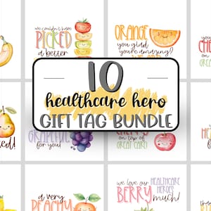 Printable HEALTHCARE HERO Appreciation Bundle 10 Gift Tags | DIY Bulk ...