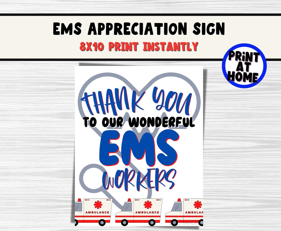 Emergency Medical Service Thank You Sign 8"x10" - Etsy