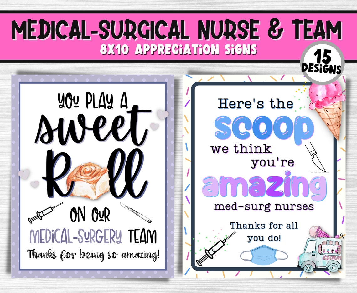 Med-surg Appreciation Week Printable Sign Bundle Medical - Etsy