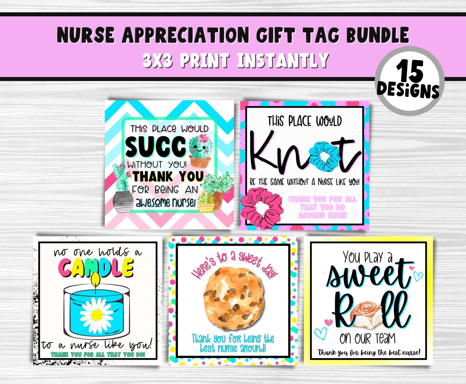 NURSE Appreciation Printable Gift Tags Hospital Staff DIY - Etsy
