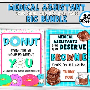 BIG MEDICAL ASSISTANT Appreciation Printable Sign & Gift Tag Bundle ...