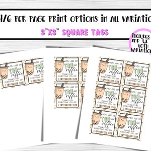 Boba Tea Gift Tag | DIY Printable Gift Tag for Boss or Co-worker ...