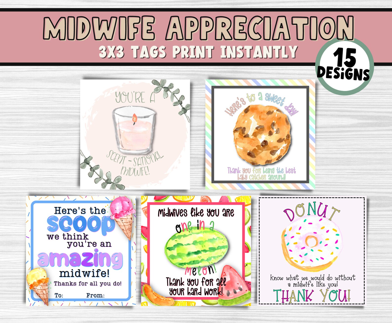 Midwifery Week | Midwife Appreciation Gift Tags | National Midwife Week ...