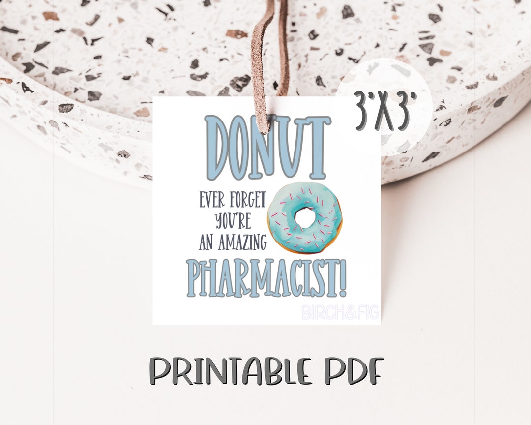 PHARMACIST & PHARMACY Week Printable Gift Tag | Employee Appreciation ...