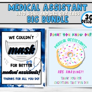 BIG MEDICAL ASSISTANT Appreciation Printable Sign & Gift Tag Bundle ...