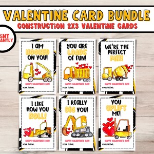 Construction Valentine Card Bundle | DIY Valentine Bulk Employee ...