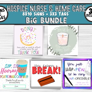 HOSPICE Nurses & Home Care Month Appreciation Printable Signs and Gift ...