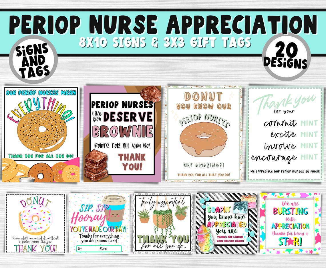 Periop Nurse Printable Appreciation Signs & Gift Tags | Perioperative ...