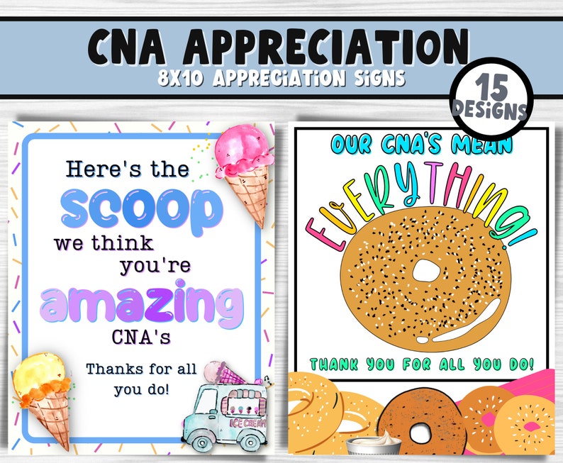 Cna's Printable Appreciation Signs Certified Nurses - Etsy