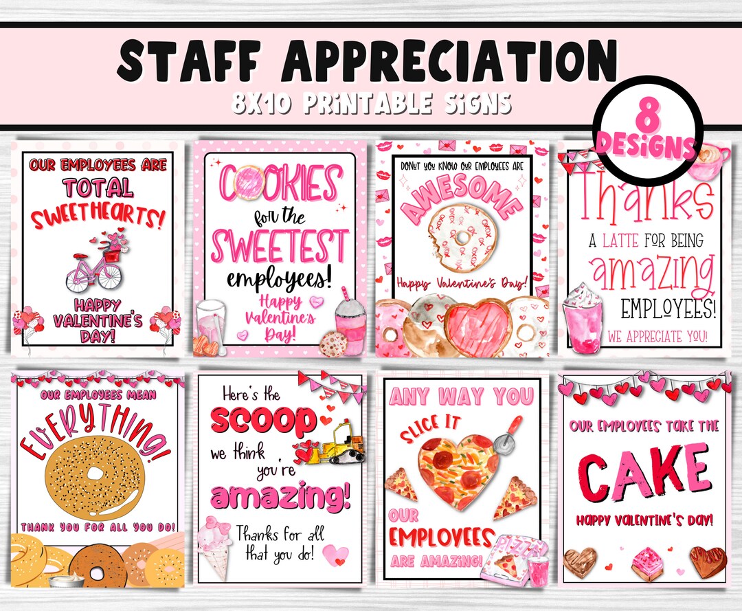 Valentine's Staff Appreciation Sign Bundle | DIY Valentine Bulk ...