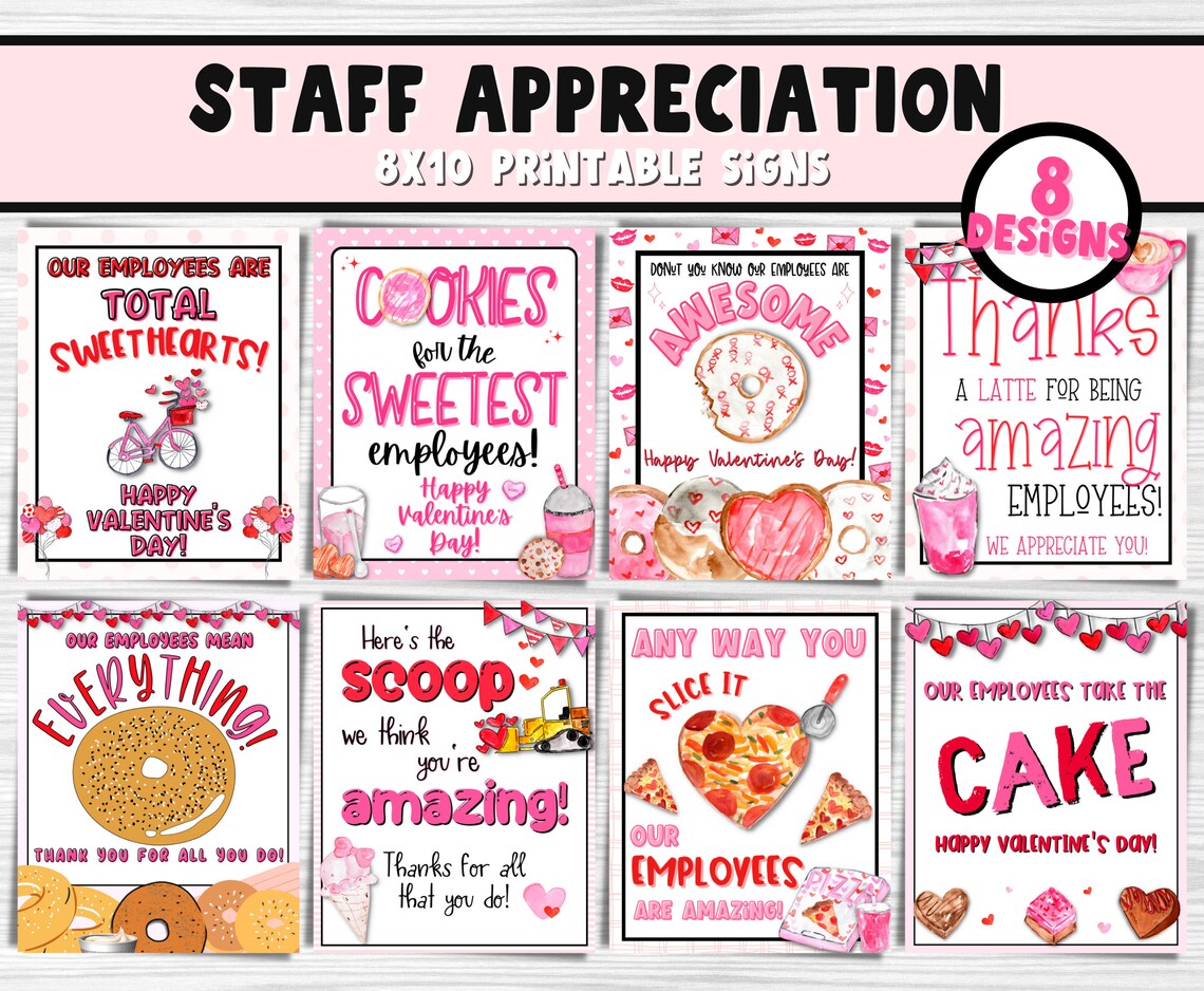 Valentine's Staff Appreciation Sign Bundle DIY Valentine - Etsy