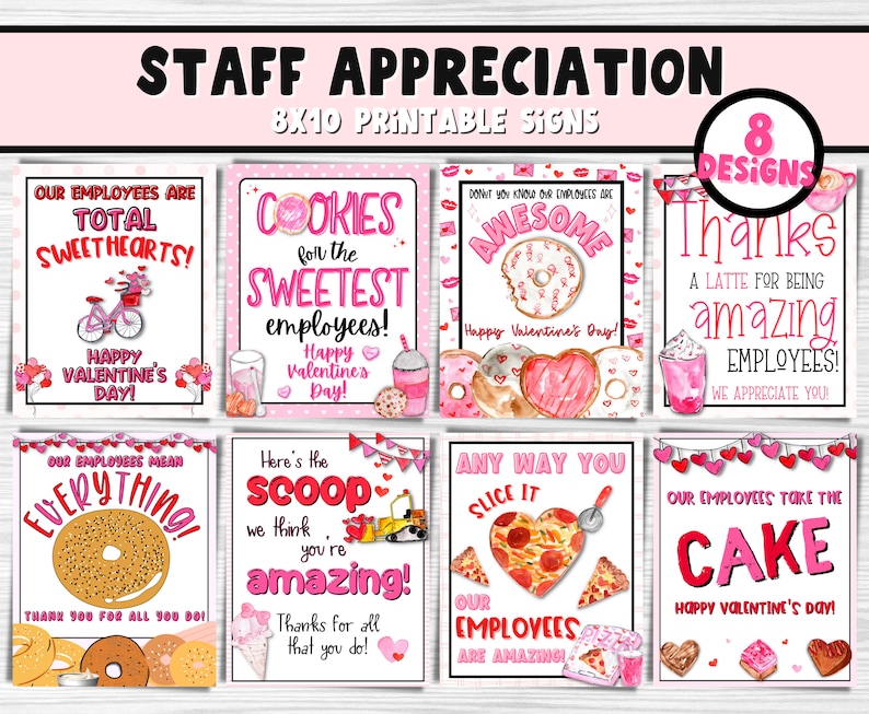 Valentine's Staff Appreciation Sign Bundle DIY Valentine - Etsy