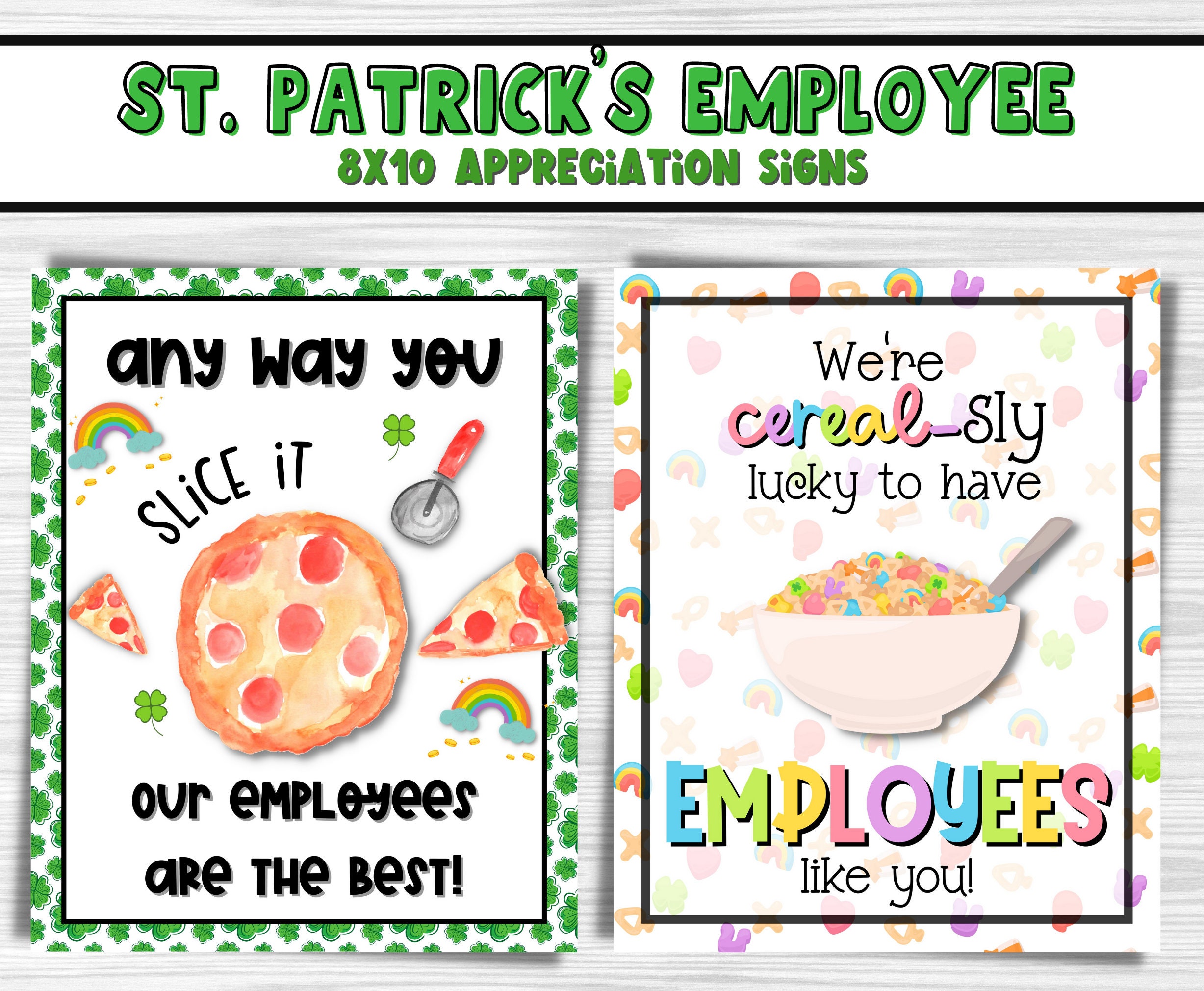 St. Patrick's Day Staff Appreciation Sign Bundle | DIY Lucky Bulk ...