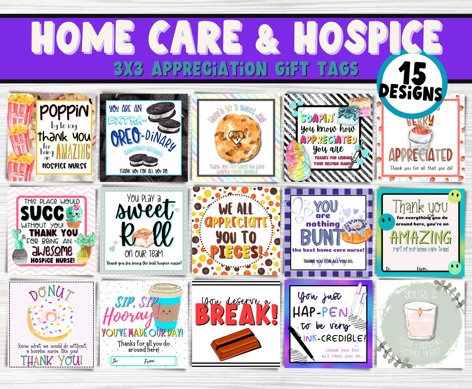 HOSPICE Month and Home Care Appreciation Bundle Gift Tags | Hospice ...