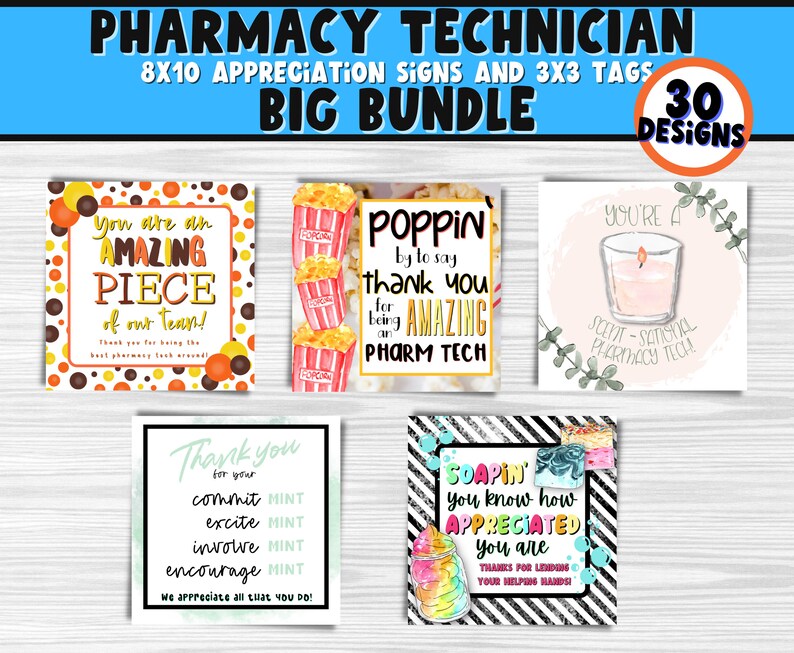 Pharmacy Technicians Week Printable Signs and Tags | Pharmacy Tech ...