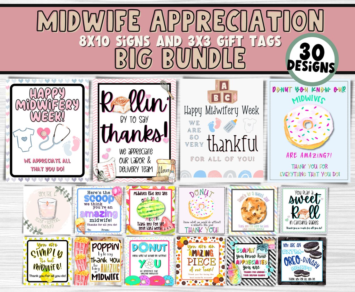 MIDWIFE Week | Midwife Appreciation Signs and Gift Tags | National ...