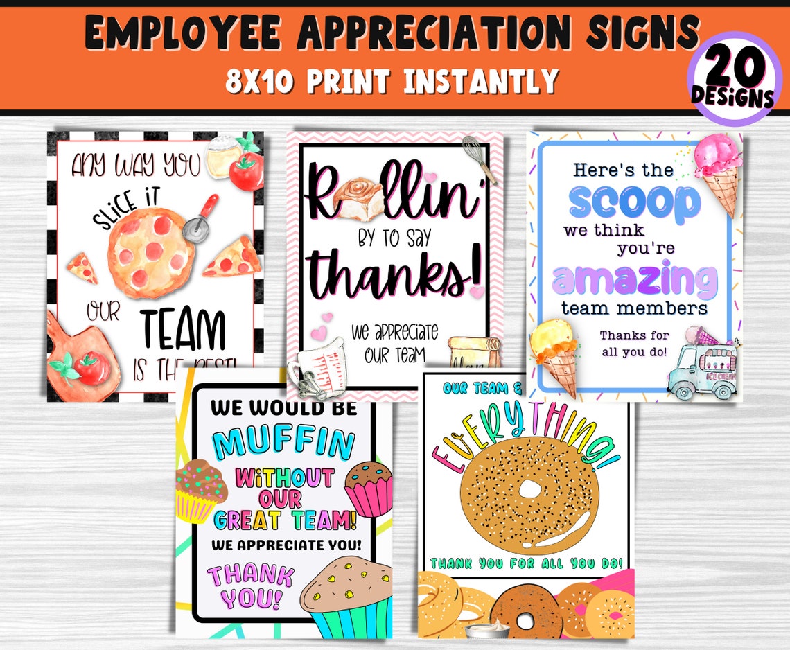 Staff Appreciation Sign Bundle 20 Designs Brunch Lunch - Etsy