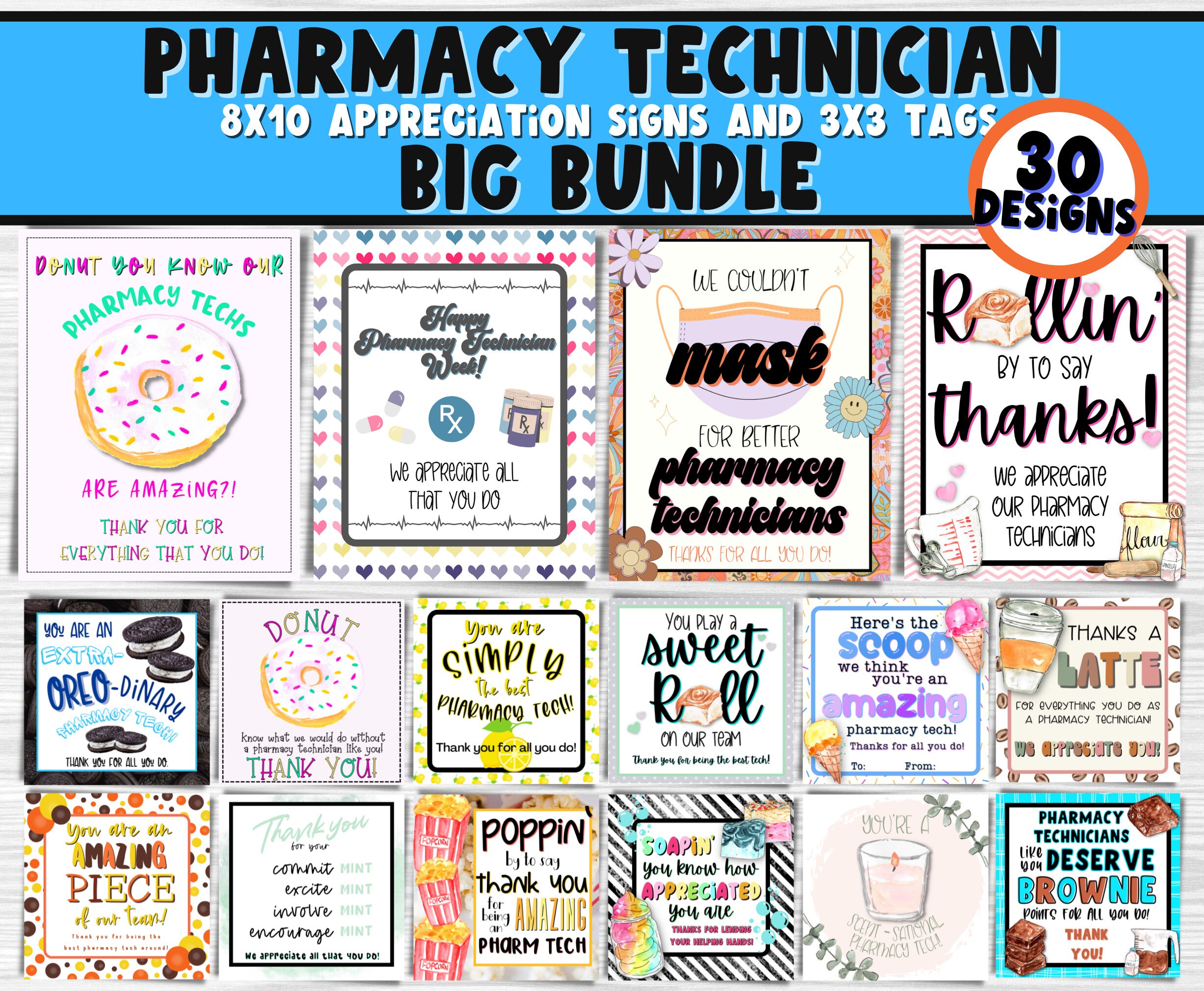 Pharmacy Technicians Week Printable Signs and Tags | Pharmacy Tech ...