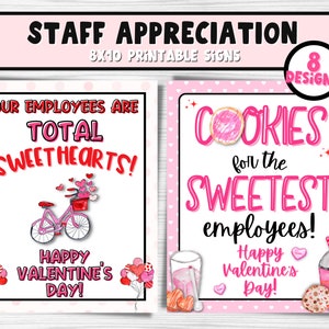 Valentine's Staff Appreciation Sign Bundle | DIY Valentine Bulk ...