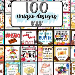 100 TAGS Snack & Candy Tags for Staff Appreciation | Employee ...