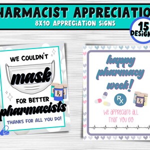 PHARMACISTS Appreciation Week Printable Signs | Pharmacy Team ...