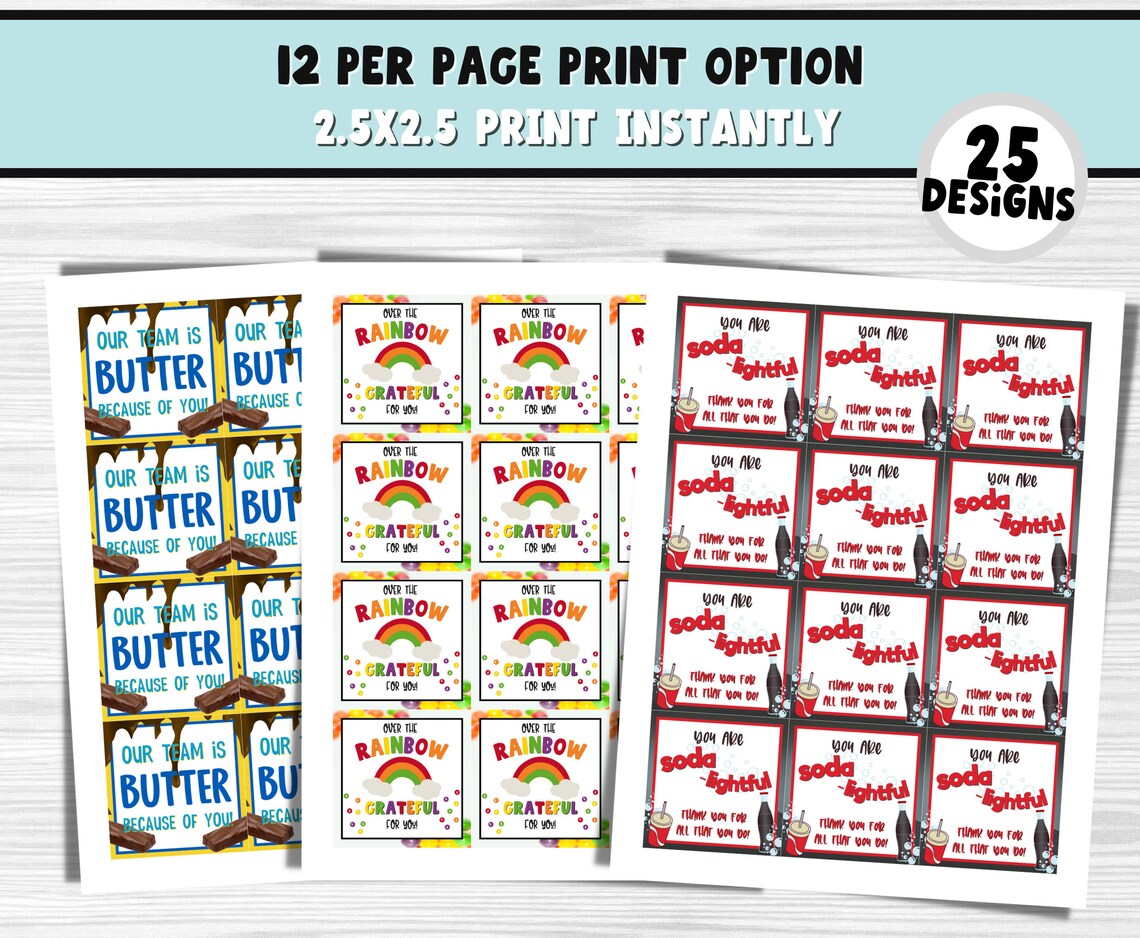 Snack & Candy Tags for Staff Appreciation Employee - Etsy