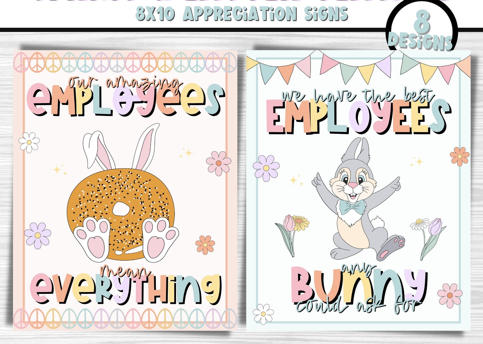 Easter Staff Appreciation Sign Bundle | DIY Spring Bulk Employee ...