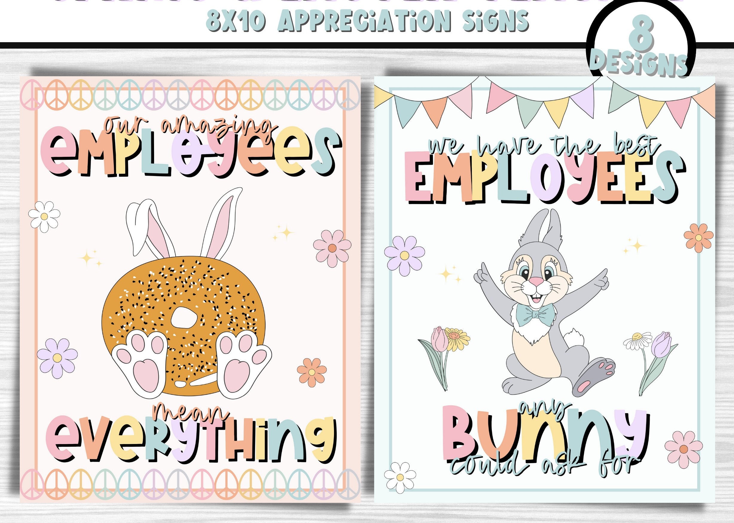 Easter Staff Appreciation Sign Bundle | DIY Spring Bulk Employee ...