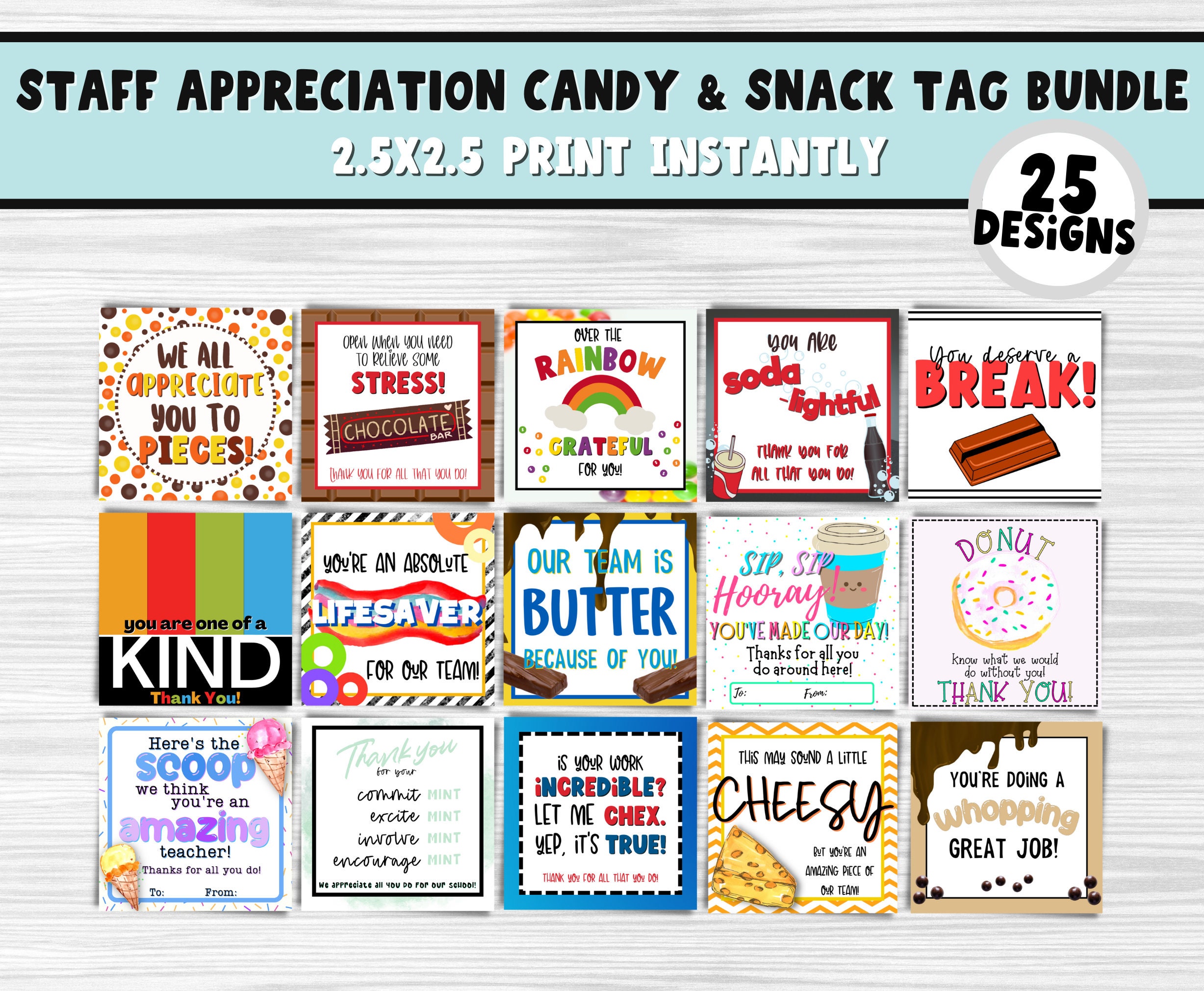 Employee Appreciation Sayings Using Candy