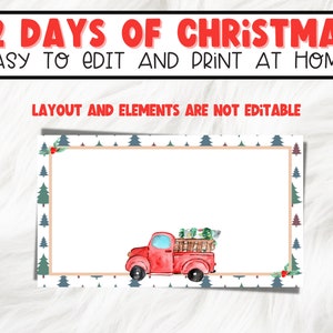 Editable Twelve Days of Christmas Printable Tags | Printable Christmas ...