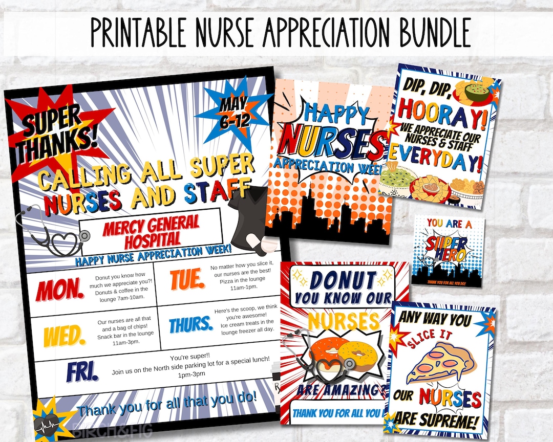 SUPER HERO Theme Nurses Appreciation Week Editable Itinerary | Hospital ...